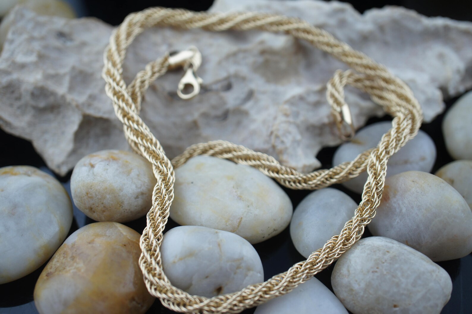 SOLID GOLD 14k EG Peru 14K Gold Italian Rope Design Chain | Etsy