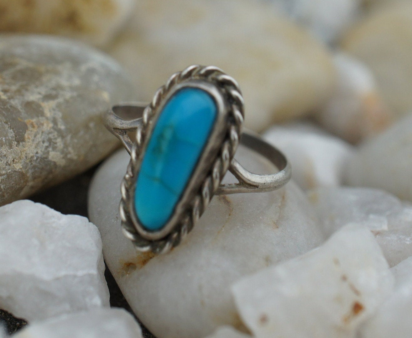 925 Sterling Silver Ring Native American Size 5 Band Gemstone | Etsy