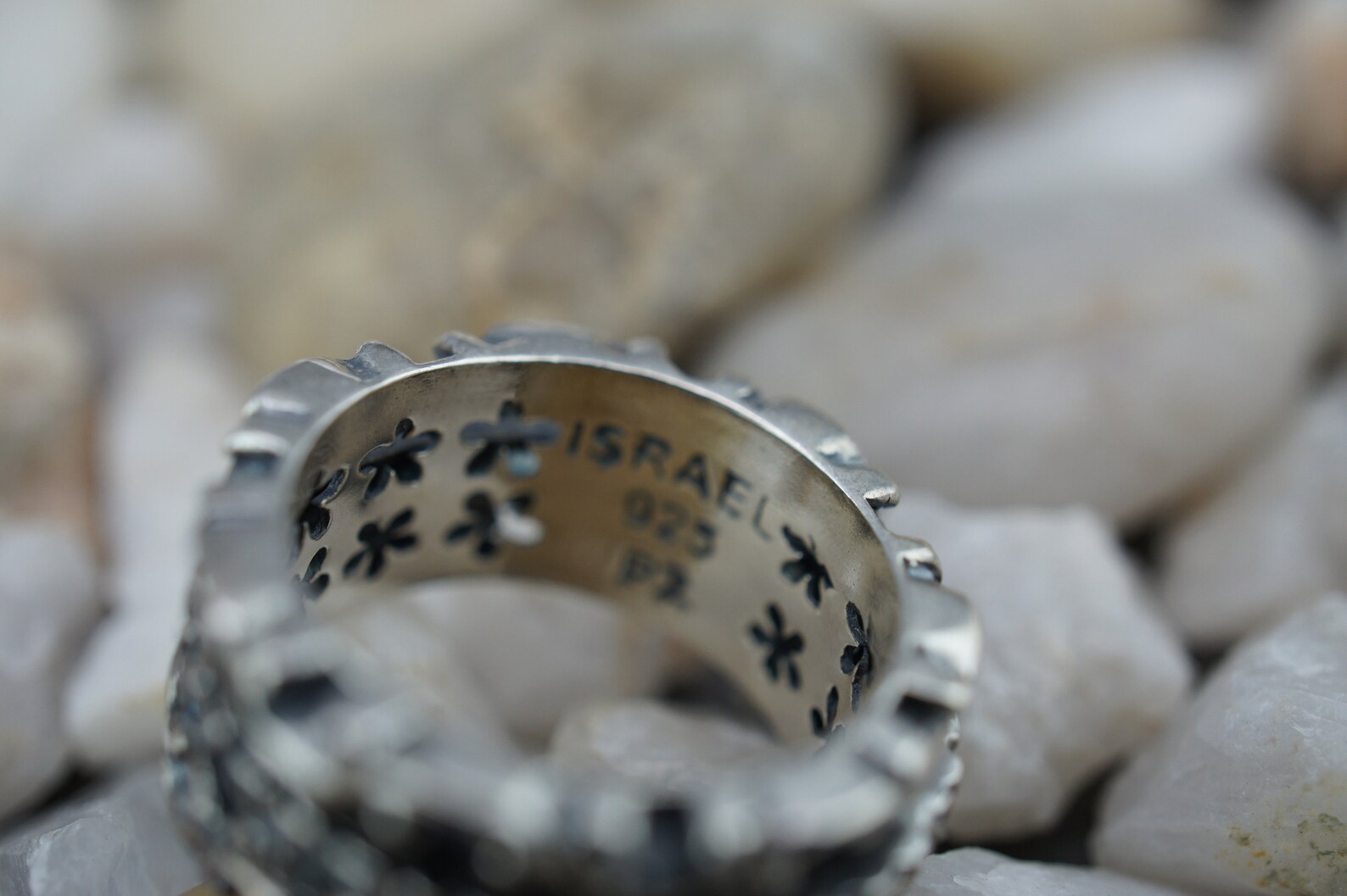 Sterling Silver 925 Israel PZ Ring Size 6 3/4 Spinner Ring - Etsy