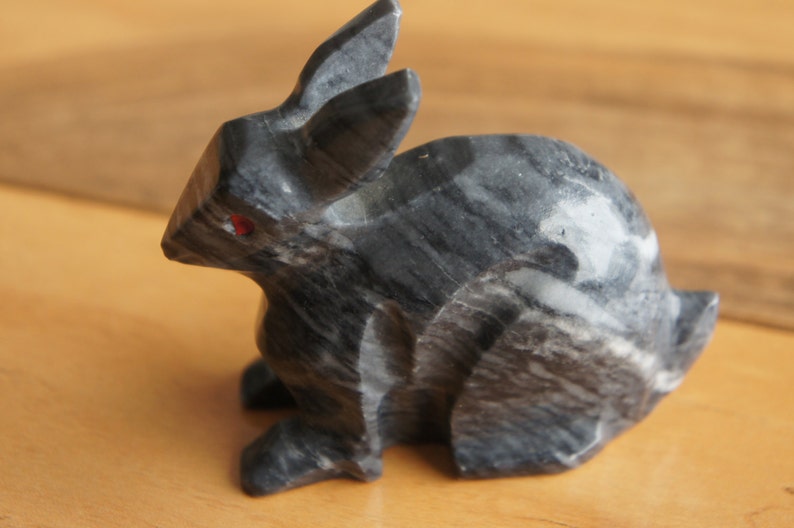 Toy Souvenir Marble Rabbit Bunny Gray E-137 - Etsy