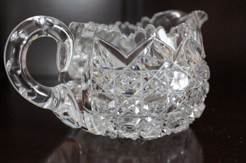 Tableware Creamer Crystal Chrystal Diamond Cut American | Etsy