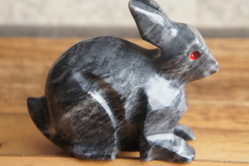Toy Souvenir Marble Rabbit Bunny Gray E-137 - Etsy