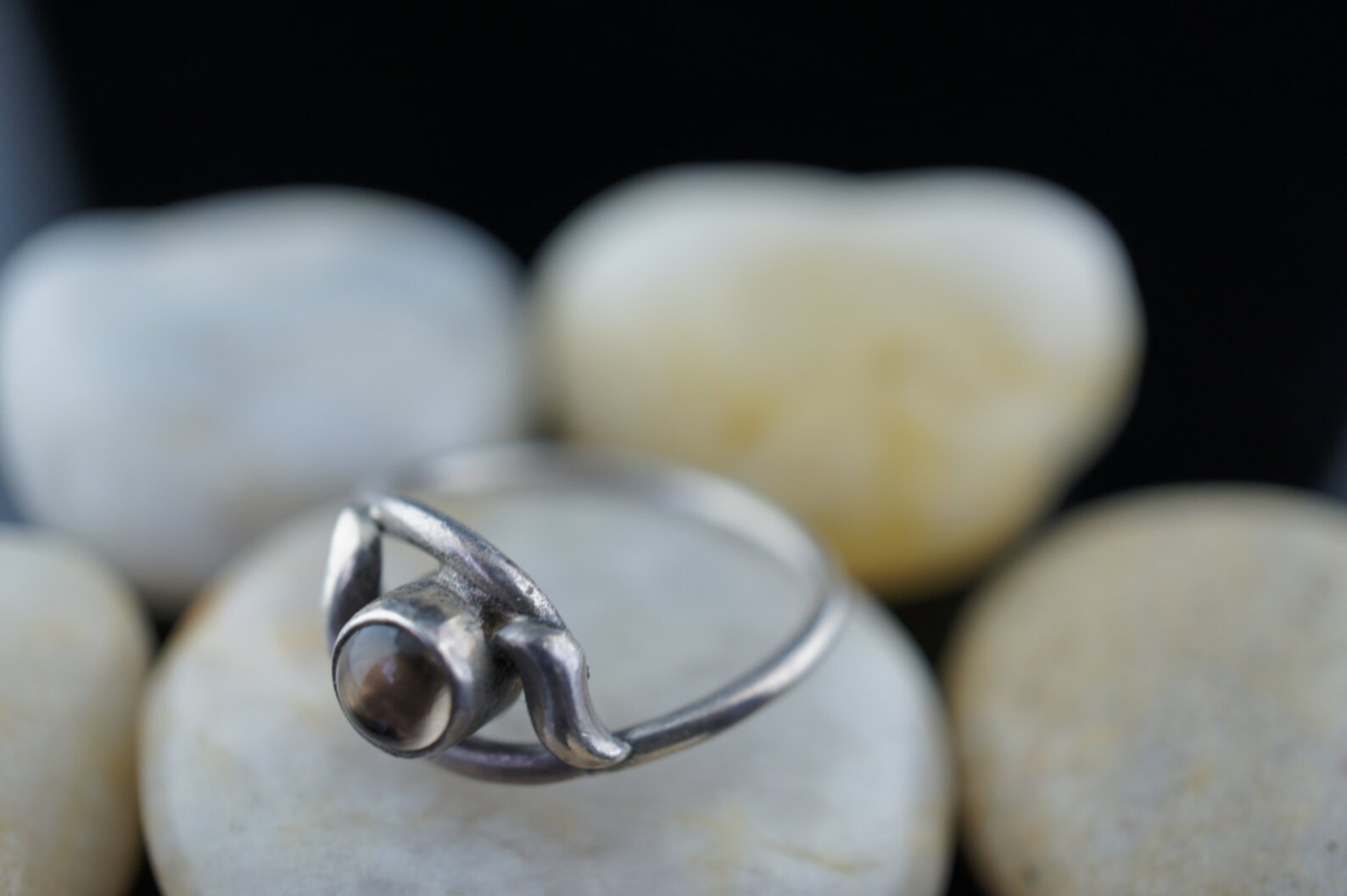 Vintage Art Deco 925 Sterling Silver Ring With Brown Stone | Etsy