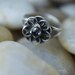 925 STERLING SILVER Ring Size 4 3/4 Purple Cz Carved Filigree Flower ...