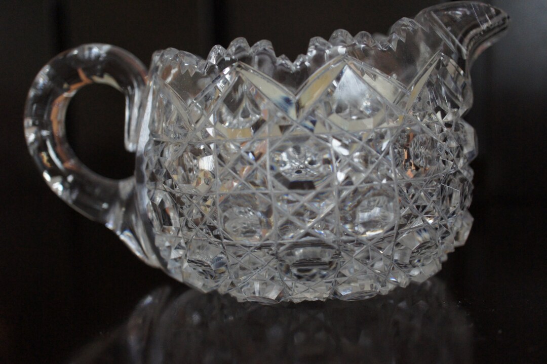 Tableware Creamer Crystal Chrystal Diamond Cut American Brilliant - Etsy