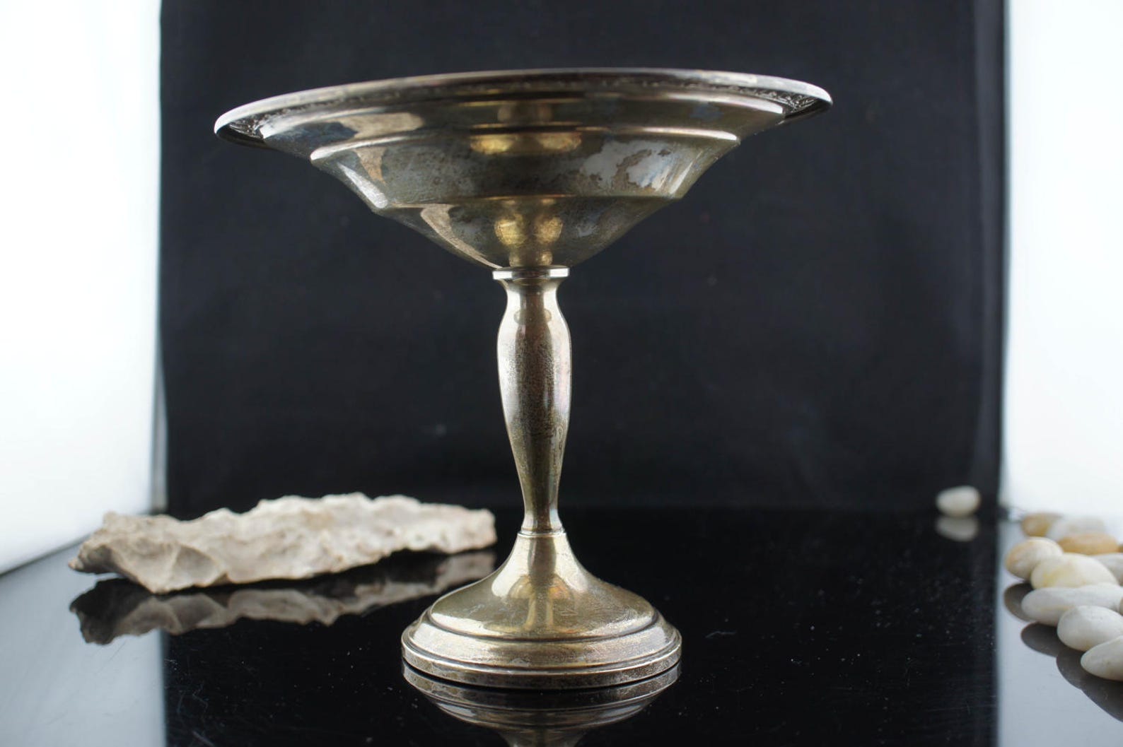 Vase Compote Candy Dish Sterling Silver Rein Focec With Cement - Etsy