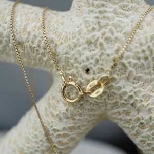SOLID GOLD 14K Yellow RCI Gift Gold Box Design Art Deco Charm Chain ...