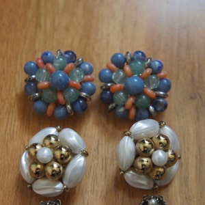 Vintage Jewelry Earrings Clip on Signed /coro/ Lci/ Beads/ Pearl/ Brown ...