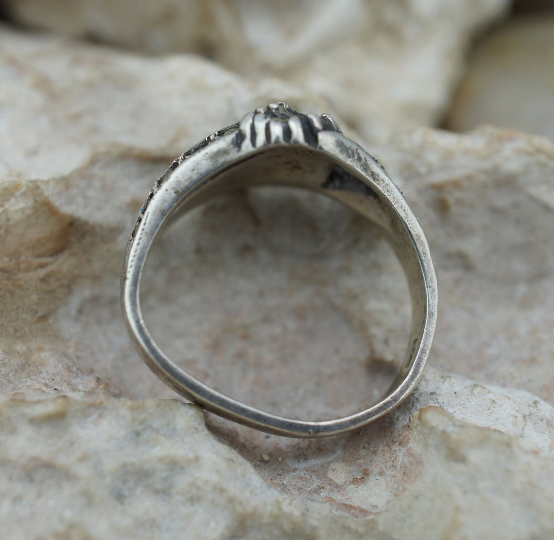 STERLING SILVER 925 Vintage 925 Ring Size 6 3/4 CZ band Faux | Etsy