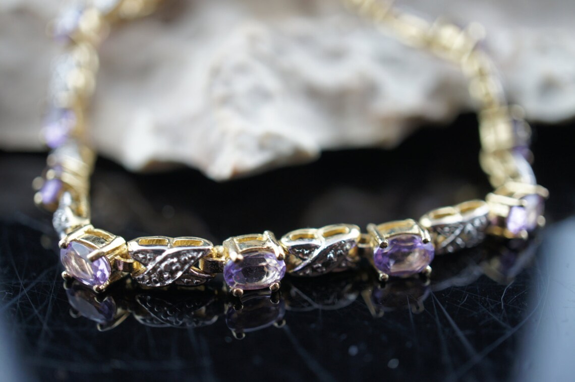 Vintage Designer Sterling Silver 925 Fas Tennis Bracelet Real Diamonds ...