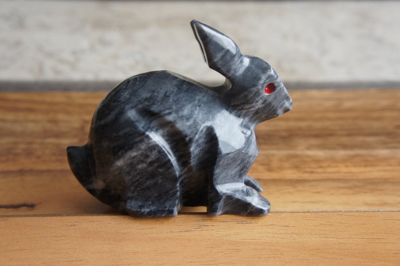 Toy Souvenir Marble Rabbit Bunny Gray E-137 - Etsy