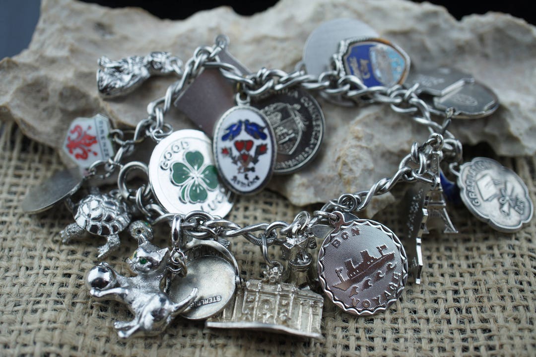 STERLING SILVER 925 Chain Charms Links -8- Gift Elegant Turtle Dog Cat ...