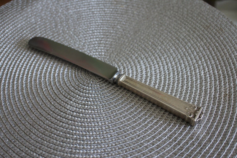 Insico Stainless Steel Dinner Knife Sterling Silver Handle Vintage 8 3/ ...