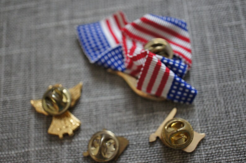 Vintage Jewelry Pins Pin United States Flag US Ribbon Angel - Etsy