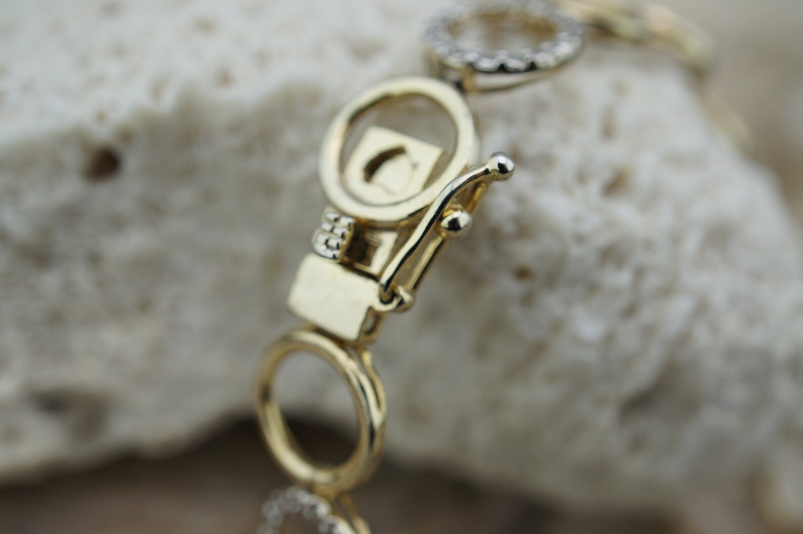 925 Sterling Silver W/ Gold Vermeil Rings Link Bracelet FAS - Etsy