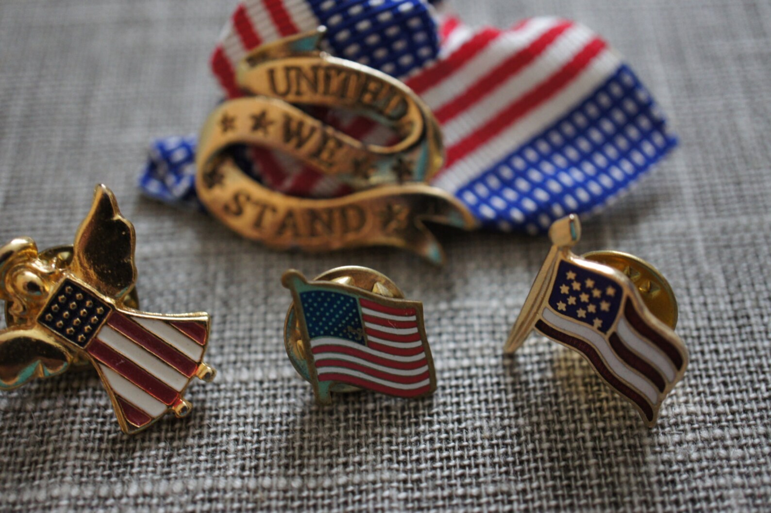 Vintage Jewelry Pins Pin United States Flag US Ribbon Angel - Etsy