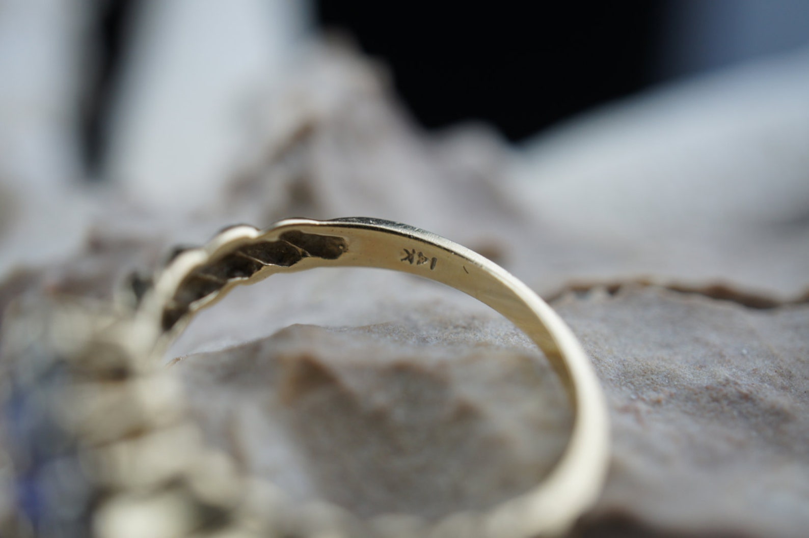 Missk Nissk 14k 14 K Karat Solid Yellow Gold Engagement Diamond Flower ...