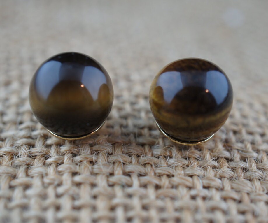 Tiger's Eye Stone Ethnic Earrings Art Deco Jewelry Vintage - Etsy