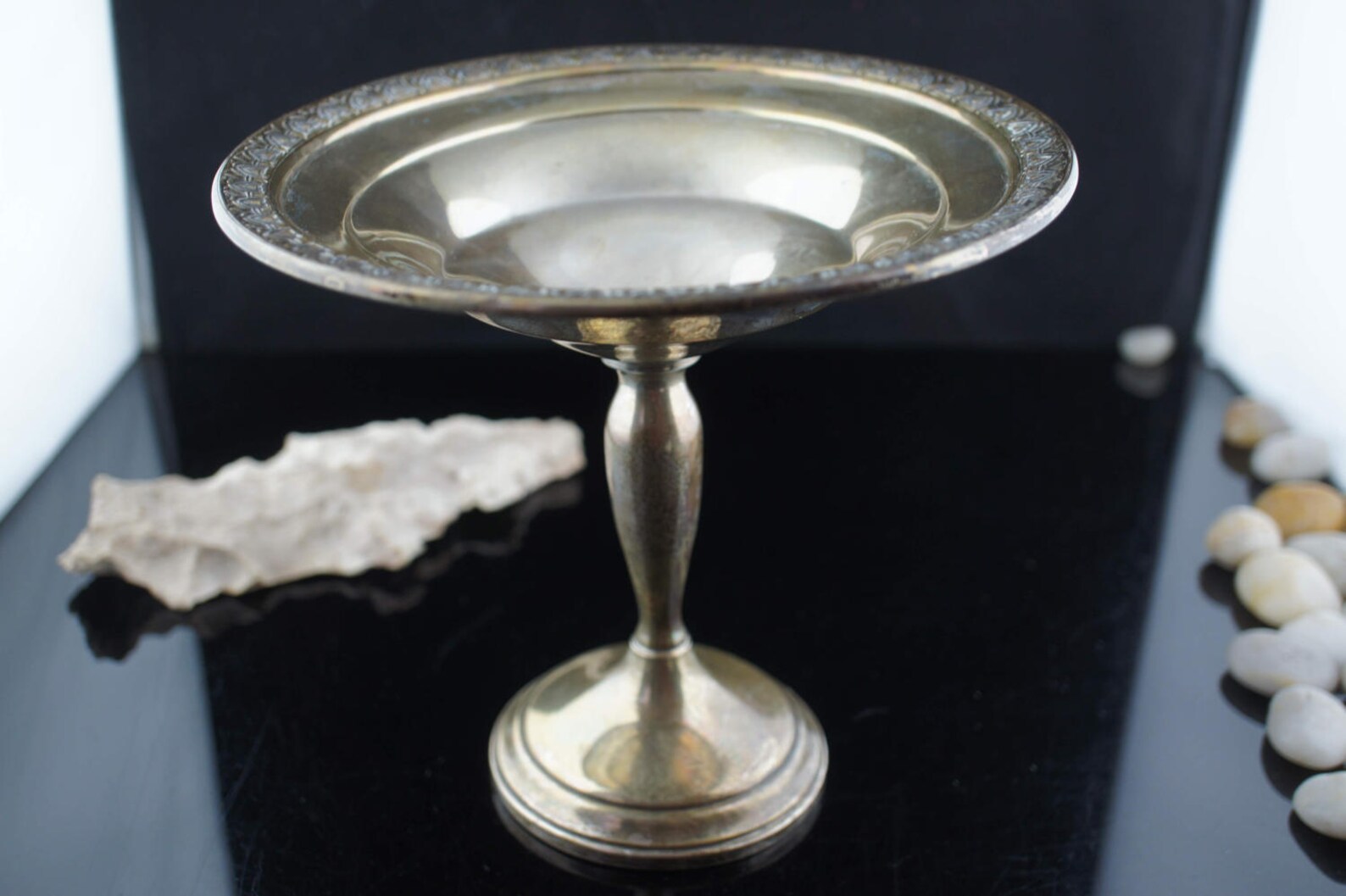 Vase Compote Candy Dish Sterling Silver Rein Focec With Cement - Etsy