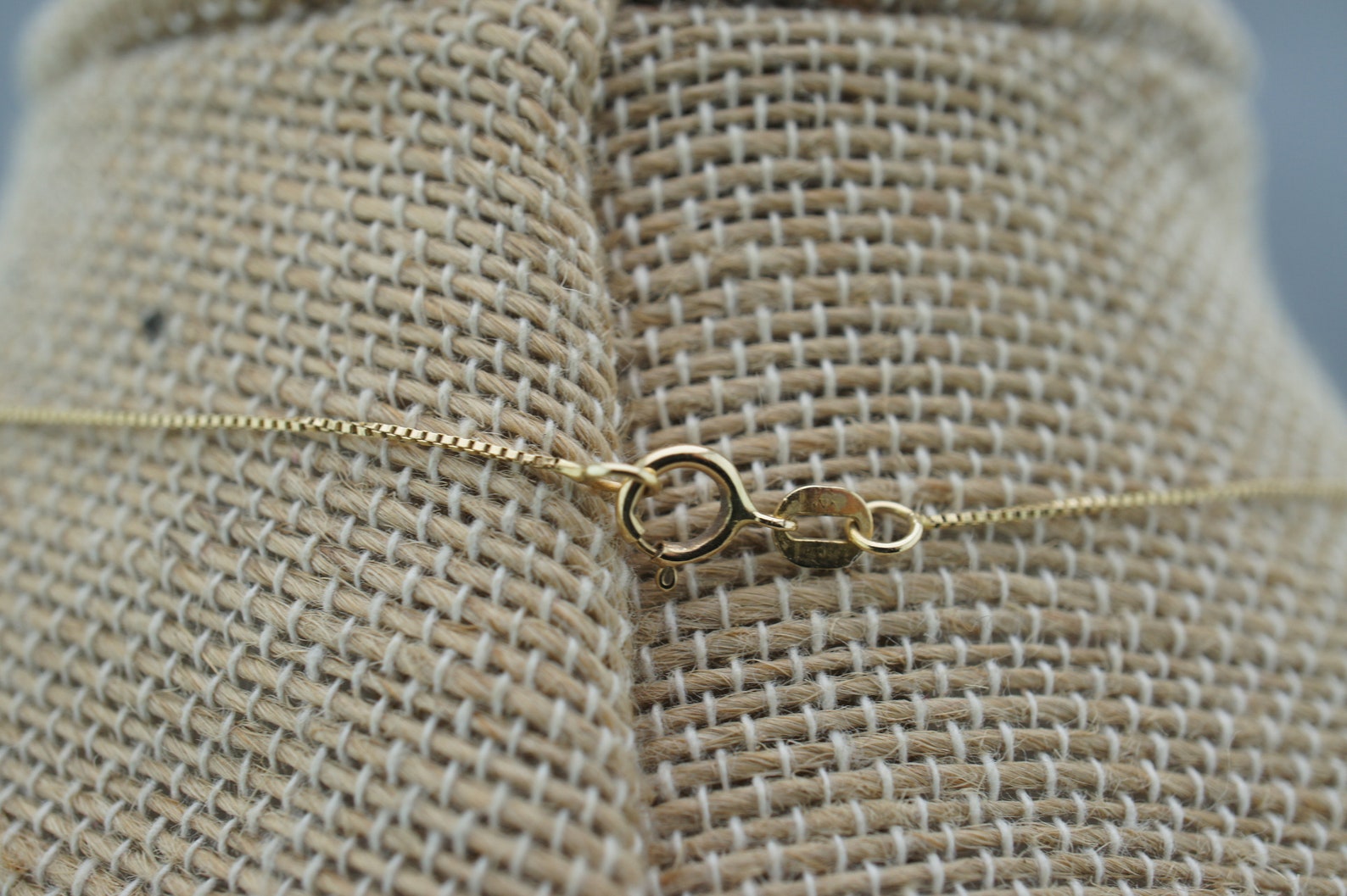 SOLID GOLD 14K Yellow RCI Gift Gold Box Design Art Deco Charm Chain ...