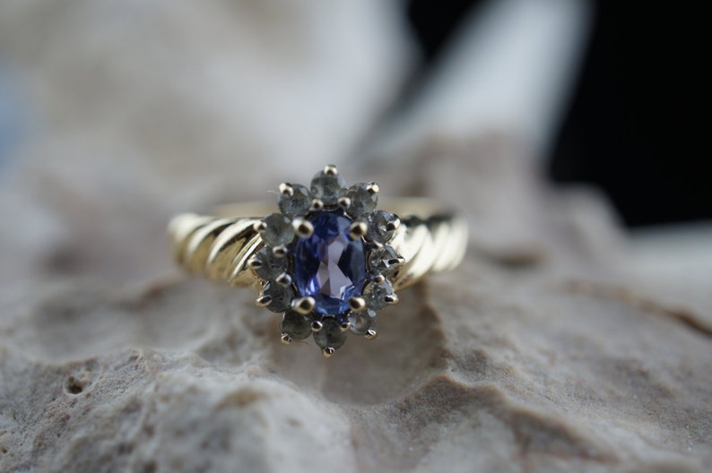 Missk Nissk 14k 14 K Karat Solid Yellow Gold Engagement Diamond Flower ...