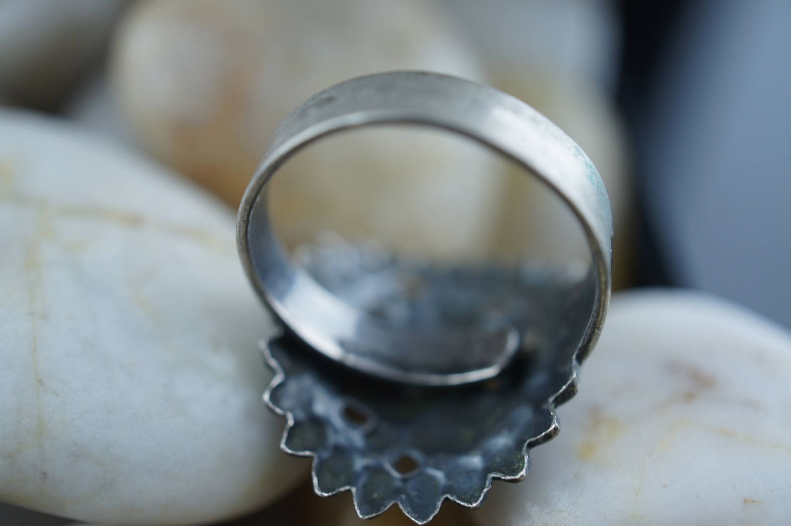 925 STERLING SILVER Ring Native American Size 7.5 Band Floral - Etsy