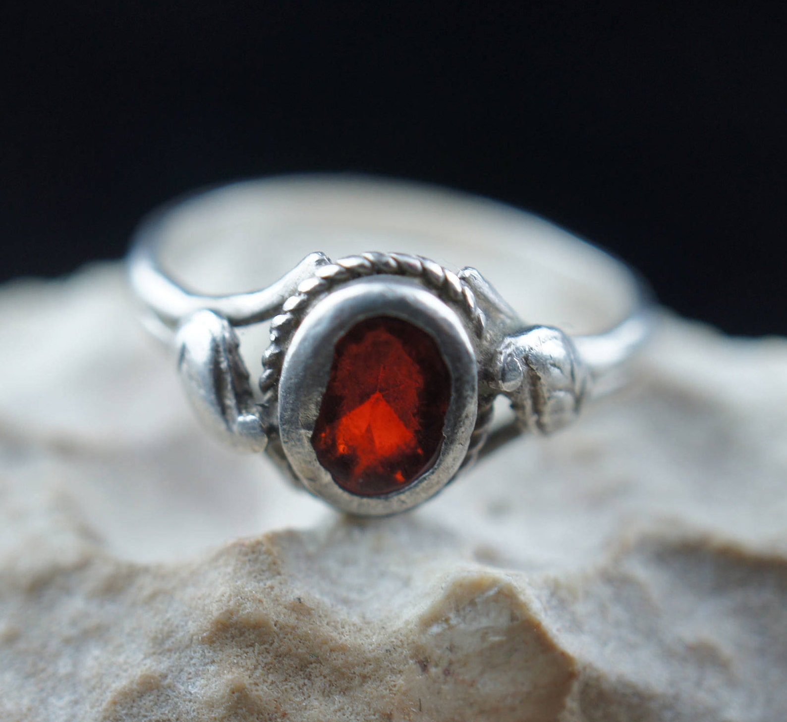 925 STERLING SILVER Vintage Art Deco Ring With Brown Stone - Etsy