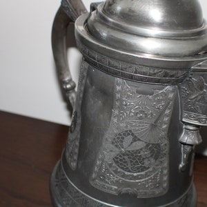 Antique Derby Silver Co. Victorian Quadruple Silver Plate Ice Pitcher W/ Ceramic Liner 2021 RARE ...
