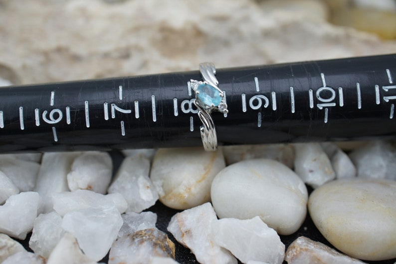 925 Sterling Silver Ring Size 8 Oval Art Deco Jewelry Vintage Blue ...