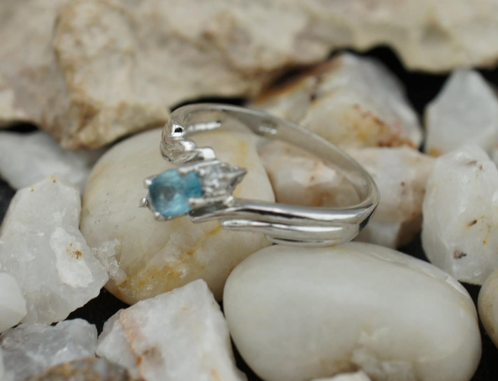 925 Sterling Silver Ring Size 8 Oval Art Deco Jewelry Vintage Blue ...