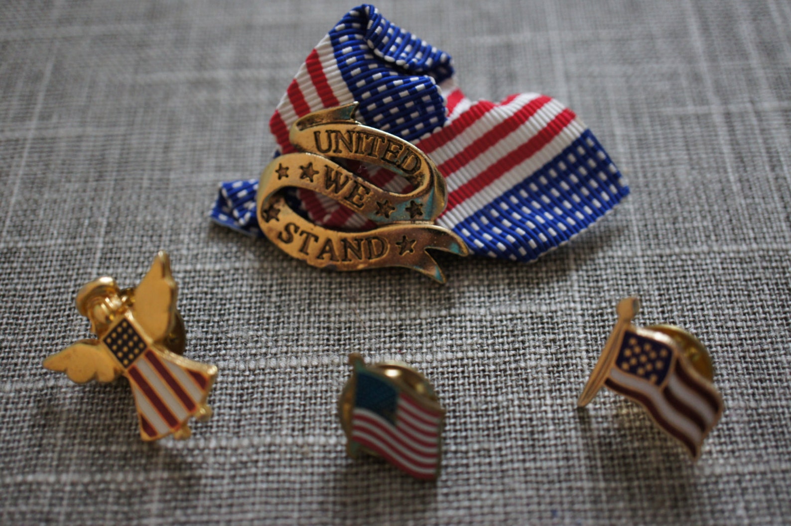 Vintage Jewelry Pins Pin United States Flag US Ribbon Angel - Etsy