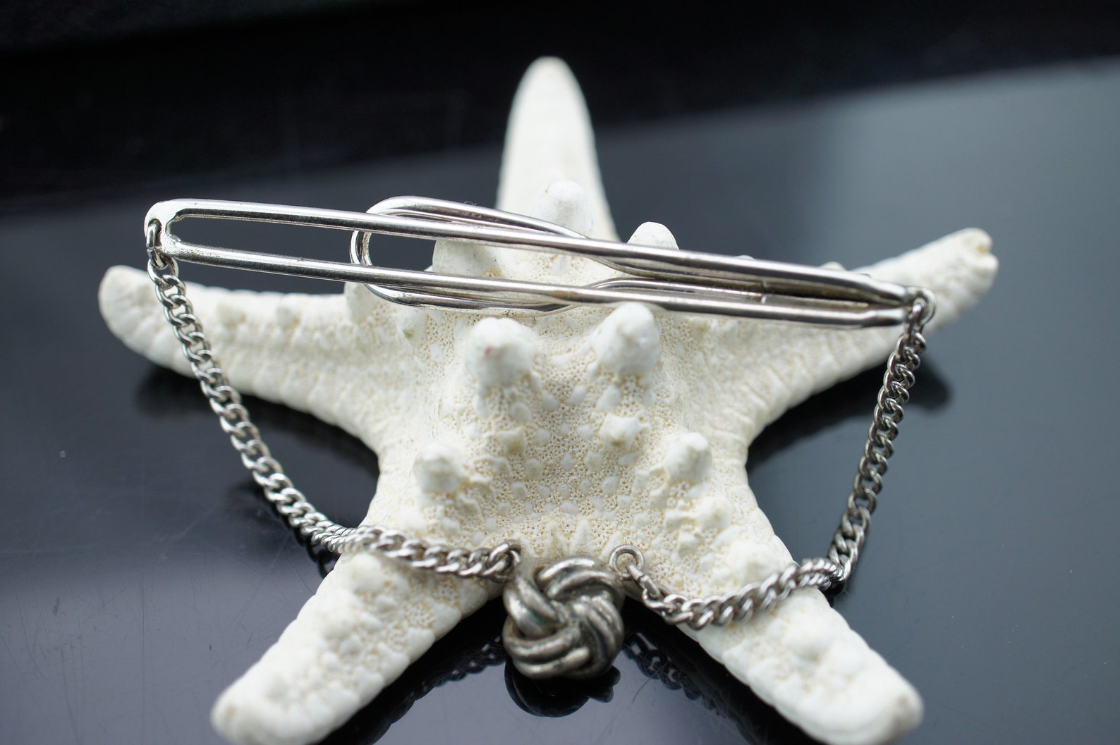 Sterling Silver Vintage Swank Tie Clip Chain Men Gentleman Accessory ...
