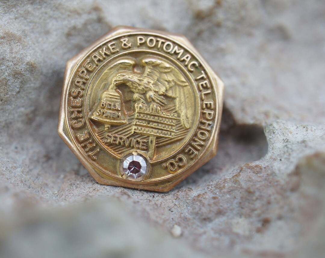 Jewelry Pin Brooch With Diamonds Gemstones Bell Telephone Co Service ...