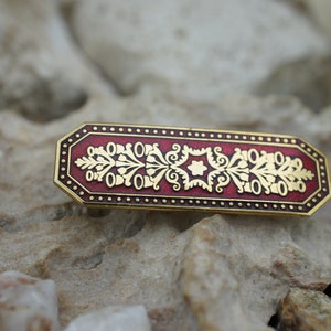 Vintage Signed MMA Metropolitan Museum of Art Gold-tone Red Enamel Pin ...