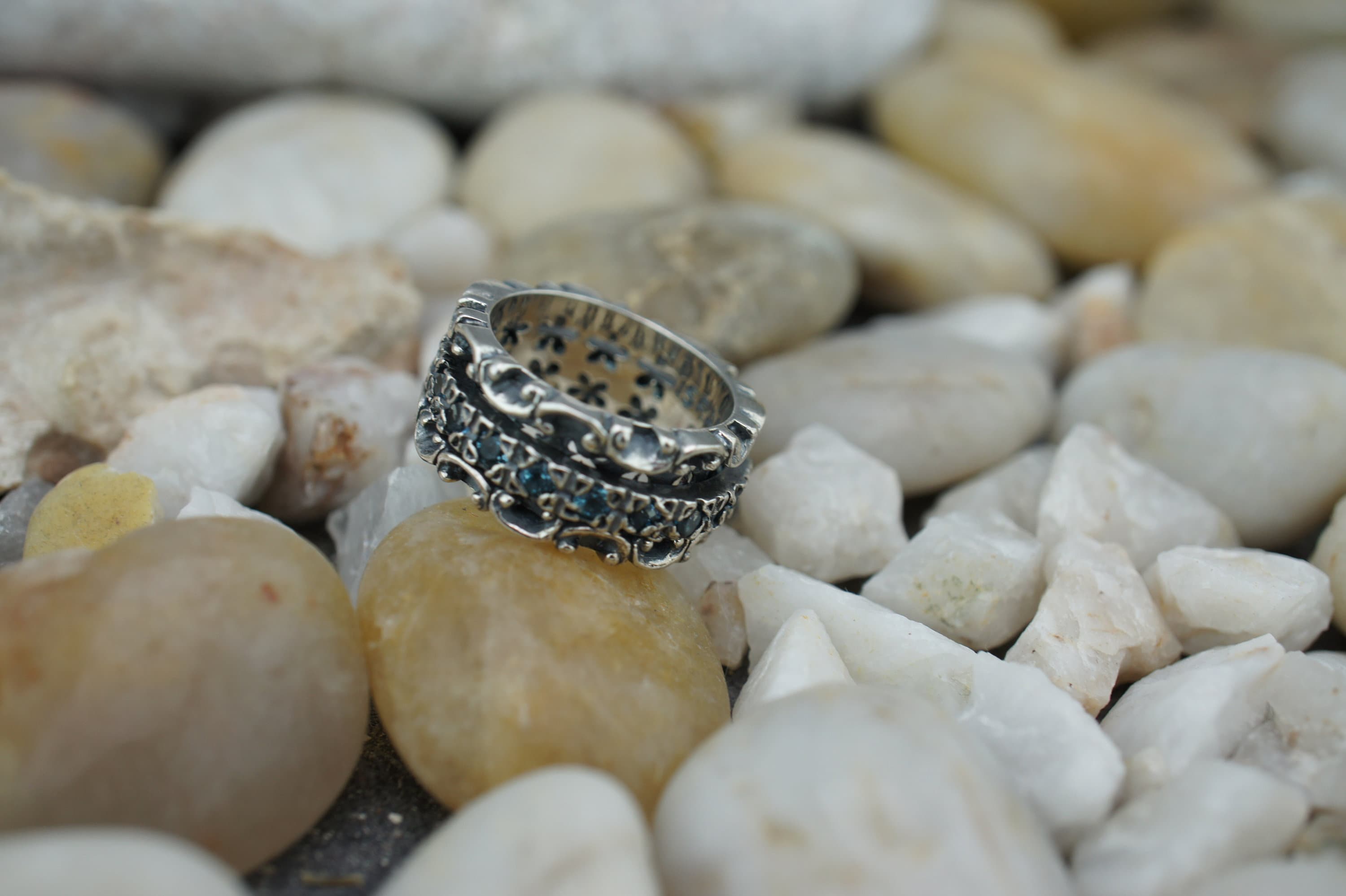 Sterling Silver 925 Israel PZ Ring Size 7 3/4 Spinner SZ | Etsy