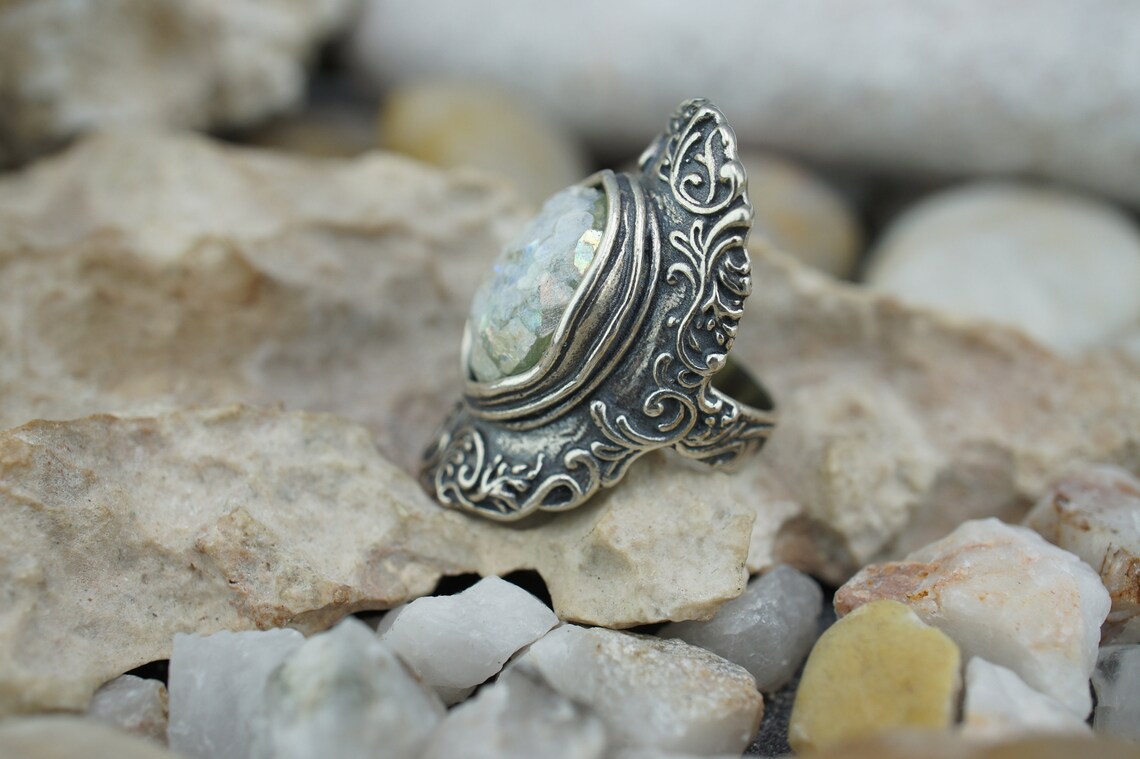 Sterling Silver 925 Israel PZ Ring Size 5 1/4 Israel Roman - Etsy