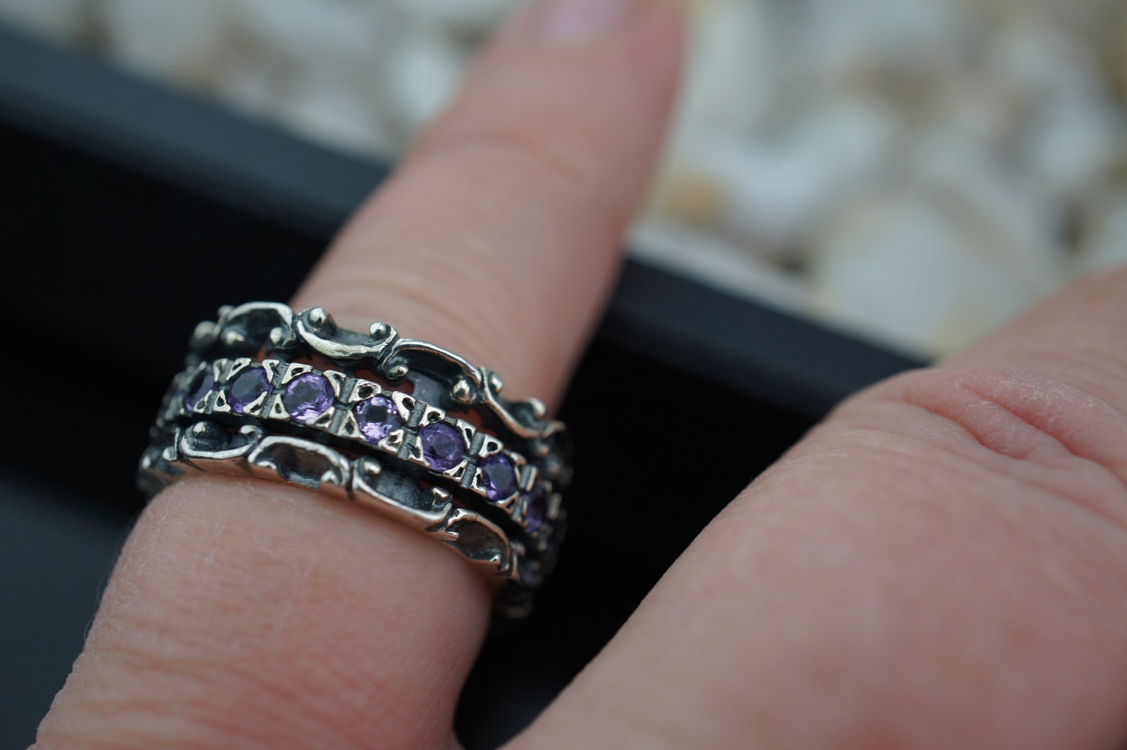 Sterling Silver 925 Israel PZ Ring Size 7 3/4 Spinner SZ | Etsy