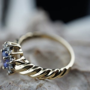 Missk Nissk 14k 14 K Karat Solid Yellow Gold Engagement Diamond Flower ...