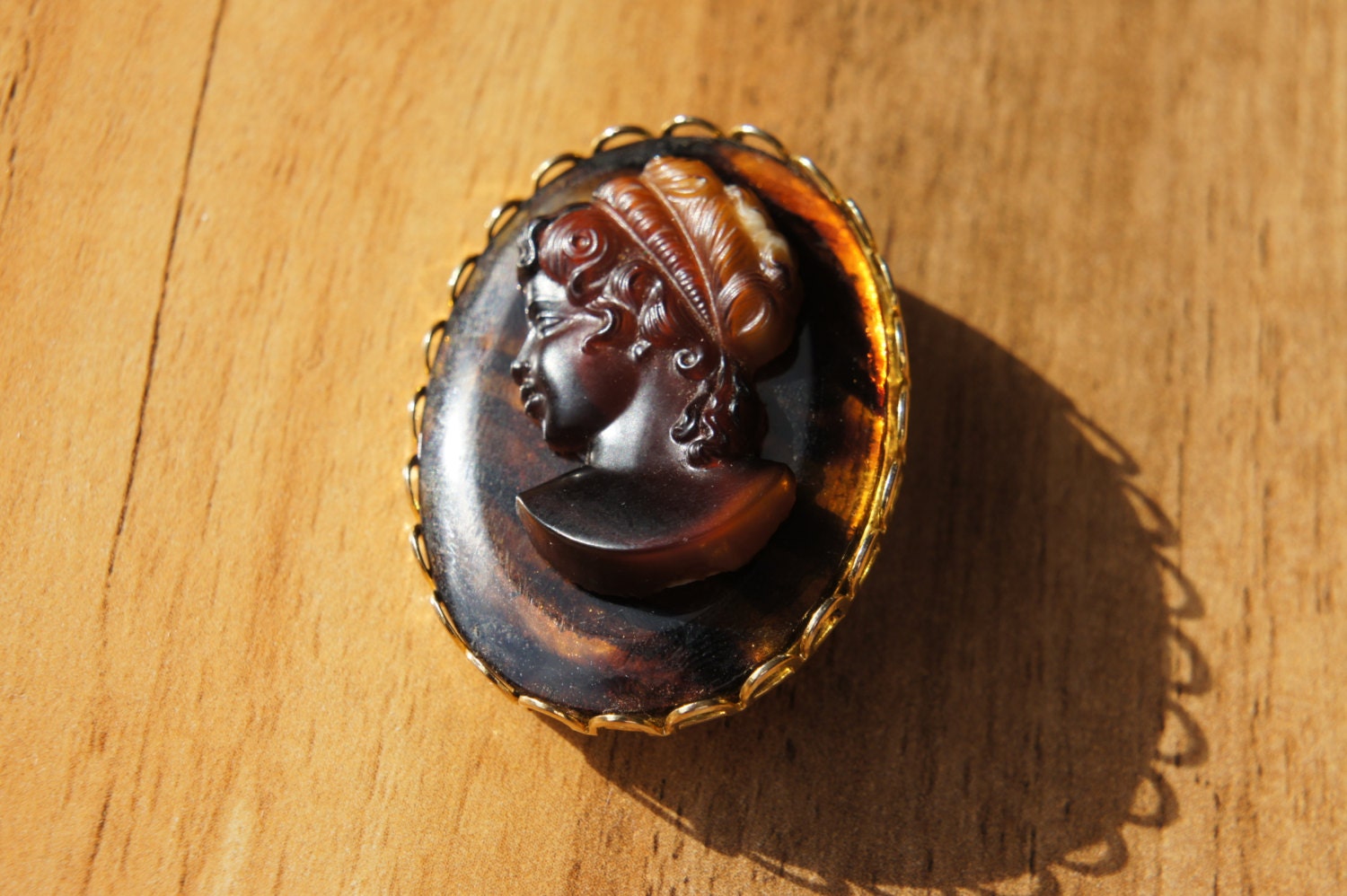 Vintage Victorian German Cameo Brown Topaz Amber Guilloche | Etsy