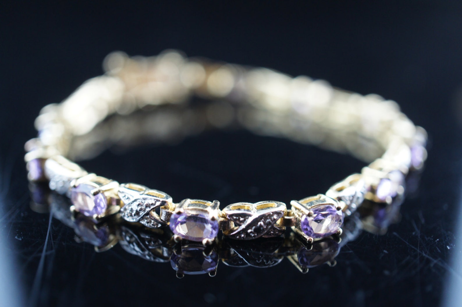 Vintage Designer Sterling Silver 925 Fas Tennis Bracelet Real Diamonds ...