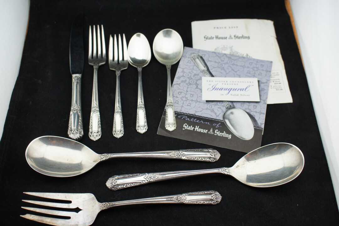 1777 Gram State House Sterling 925 Flatware Silverware Serving Set for ...