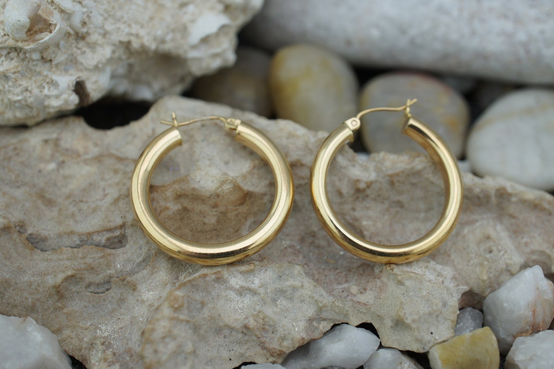 14k SOLID GOLD JAW 1'' Across Art Deco Vintage Jewelry - Etsy