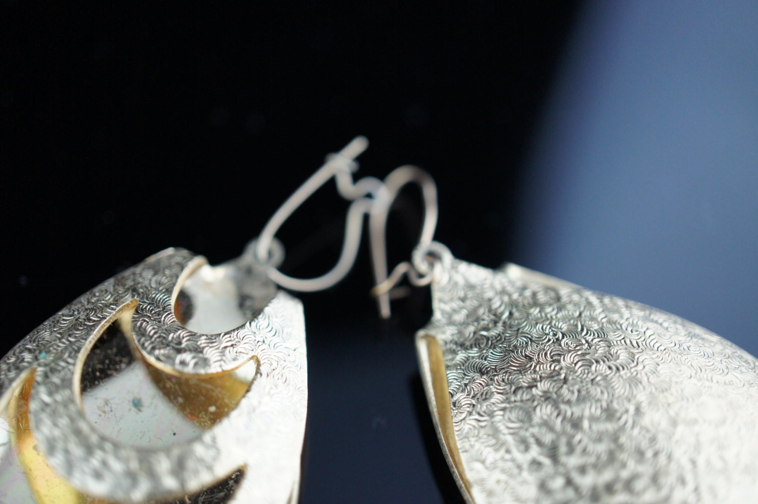 Art Deco Jewelry Vintage Pierced Earrings Circa Minimalist Modernist Graceful Sparkly Gold ...