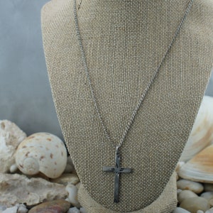 925 Necklace Chain Vintage Art Deco Pendant Sterling Silver Lumin Cross ...