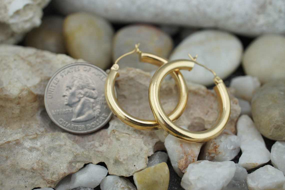 14k SOLID GOLD JAW 1'' Across Art Deco Vintage Jewelry - Etsy