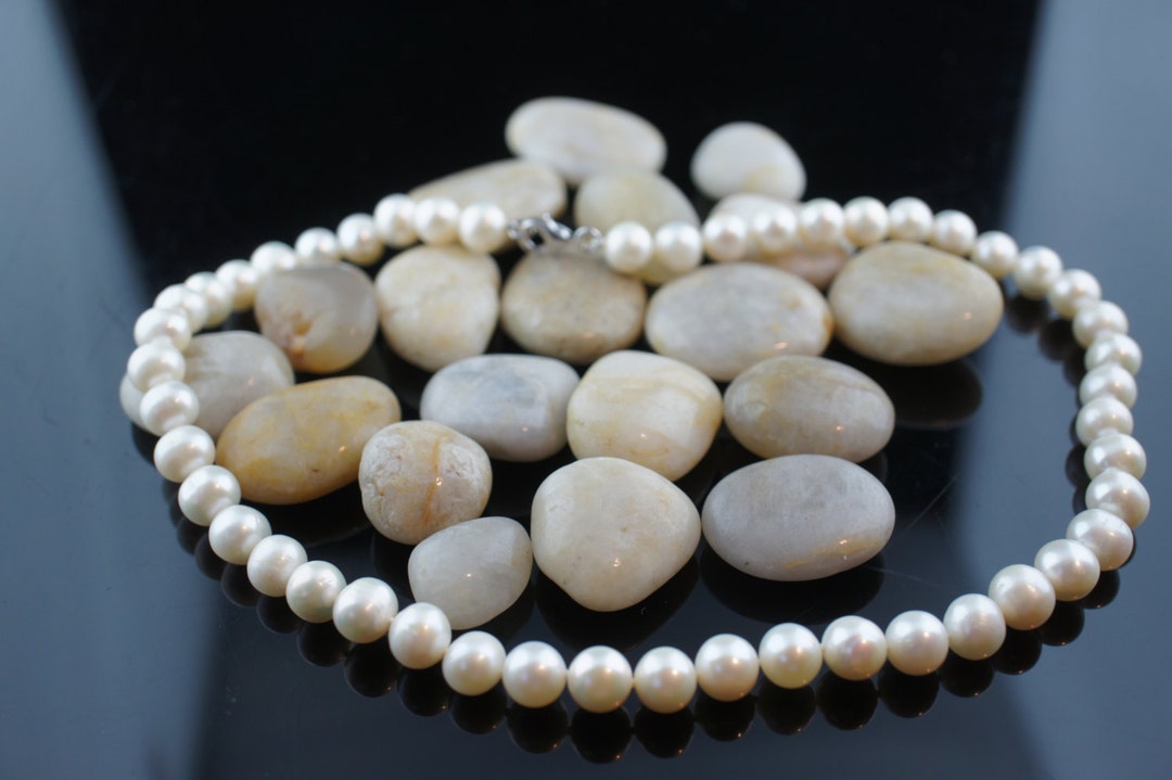 Art Deco Sterling Siler 925 White Color Mother of Pearls Natural Pearls ...