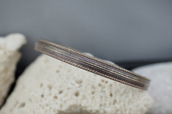 925 Sterling Silver Bangle Solid 925 Bracelet Vintage… - Gem