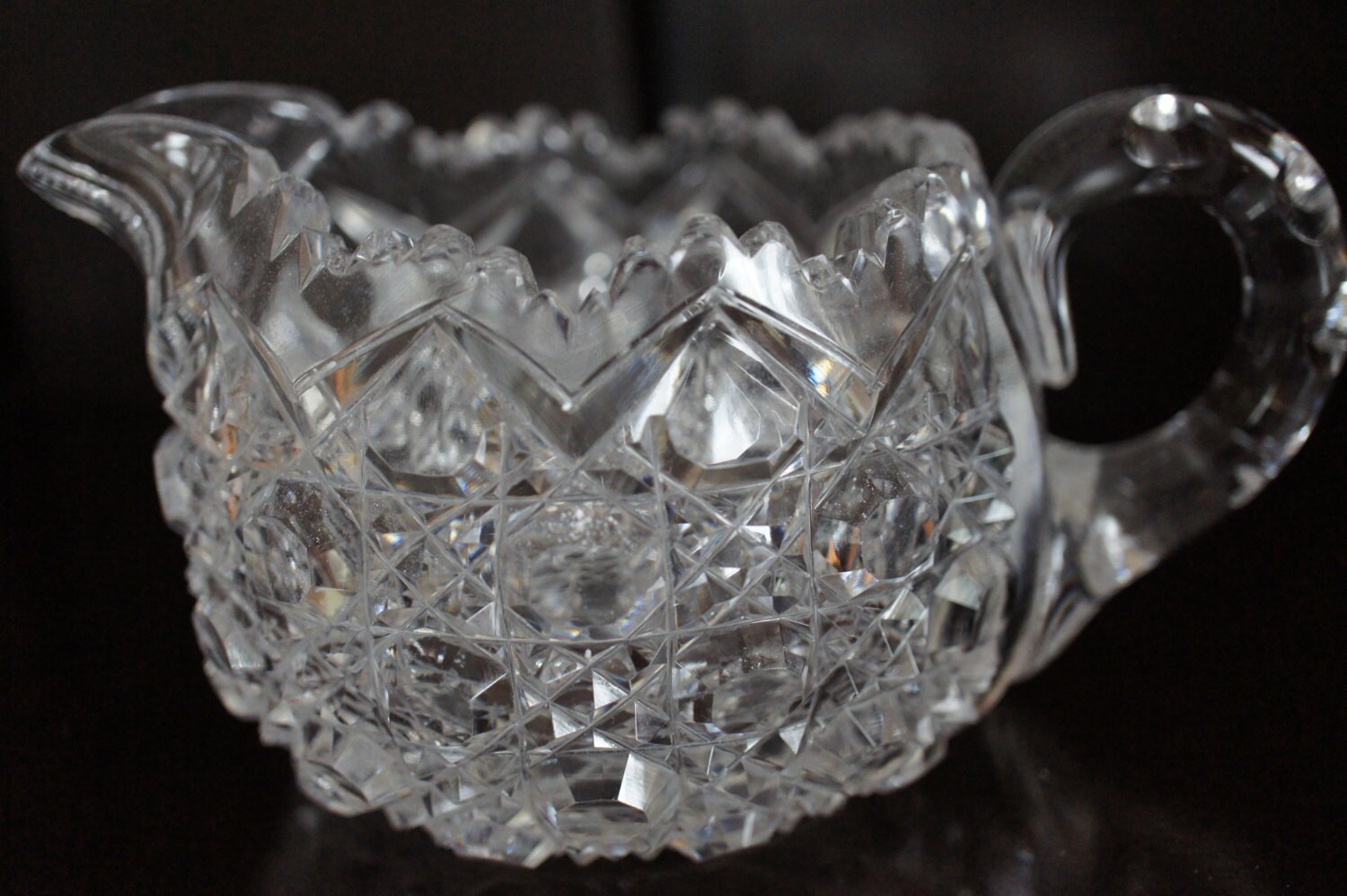 Tableware Creamer Crystal Chrystal Diamond Cut American | Etsy