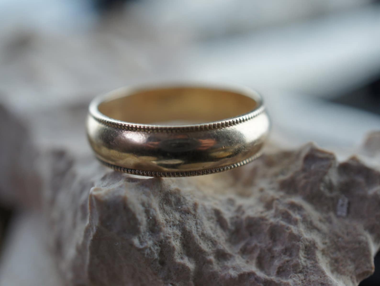 Solid Yellow Gold 14K IGM Wedding Band Ring Engagements Wide Ring 6mm ...