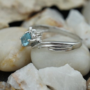 925 Sterling Silver Ring Size 8 Oval Art Deco Jewelry Vintage Blue ...